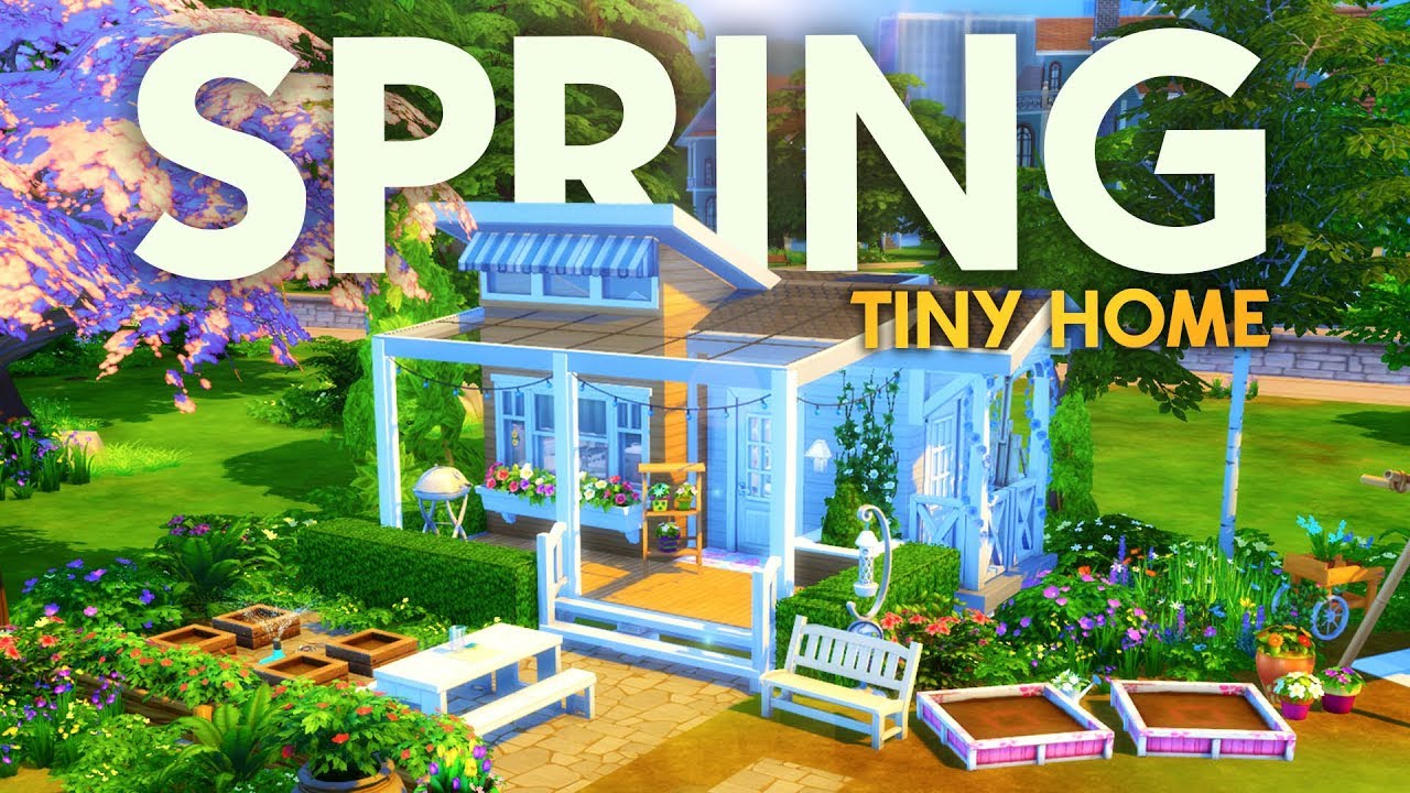 SPRINGTIME TINY HOUSE // Sims 4 Speed Build - YouTube