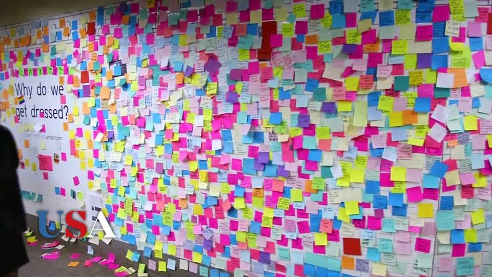 NYC builds sticky notes wall in defiance of Trump | USA Election News ...