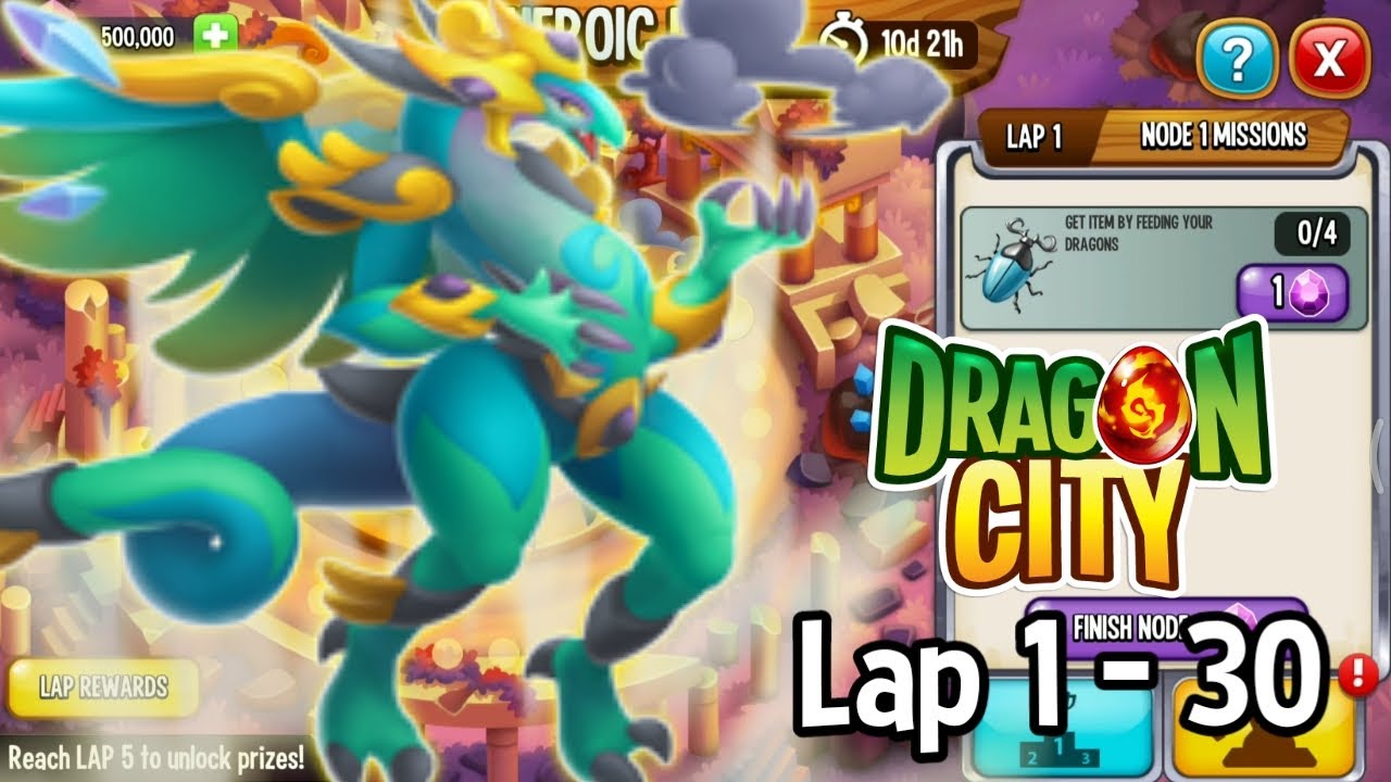 Heroic Race High Typhoon Dragon Lap 1-30 Completed ! Dragon City - YouTube