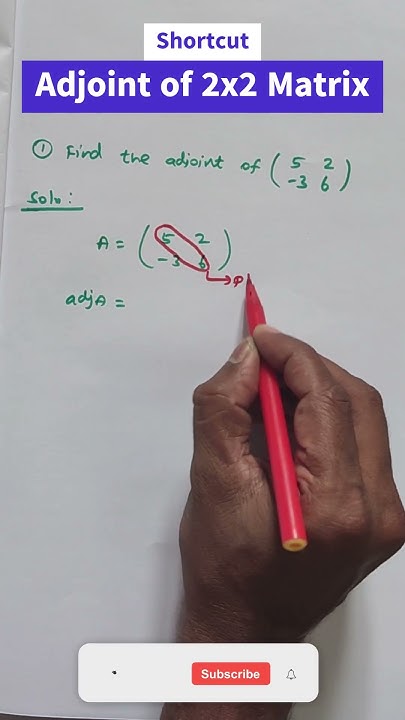 Shortcut | How to find Adjoint of 2x2 Matrix #shorts # ...