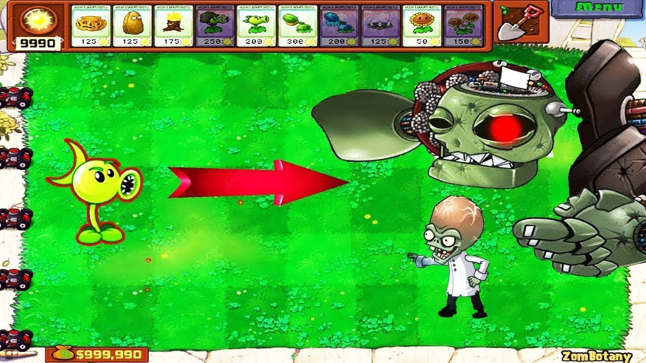 99 Super Peashooter vs 1 Dr. Zomboss - Plants vs Zombies - YouTube