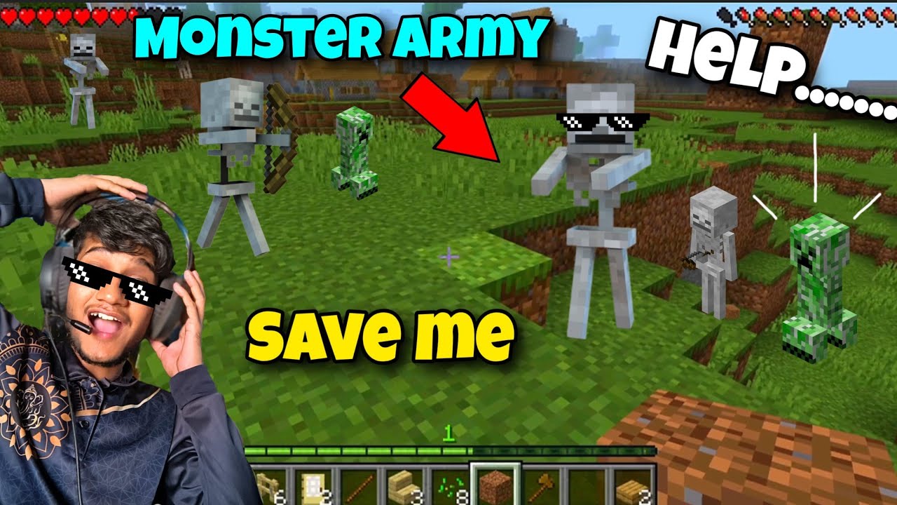 Minecraft two skeleton monsters VS me 🤯 2025 new tricks - YouTube