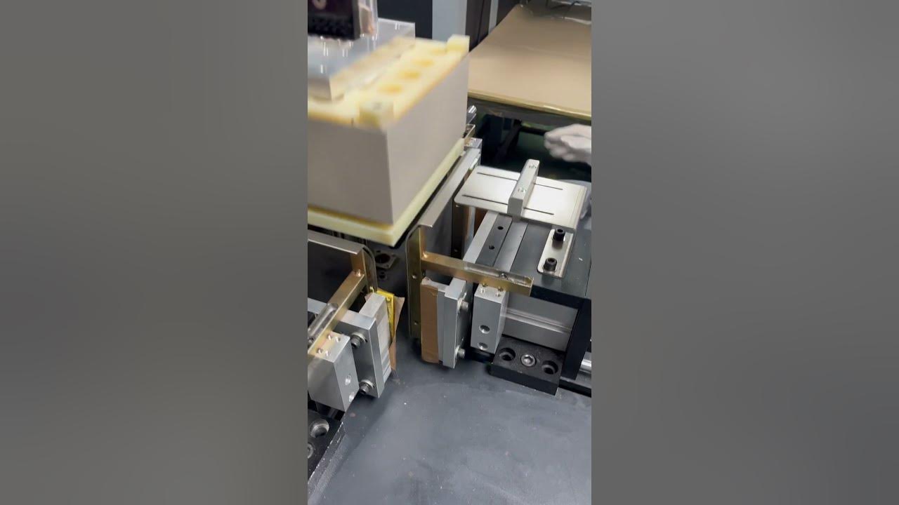 Amazing way to paste the box corners, spray glue first and form it with simple machine or ...