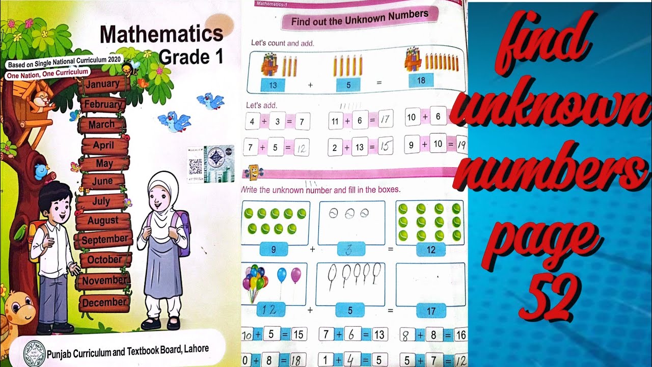 math grade 1||find unknown number in addition|| - YouTube