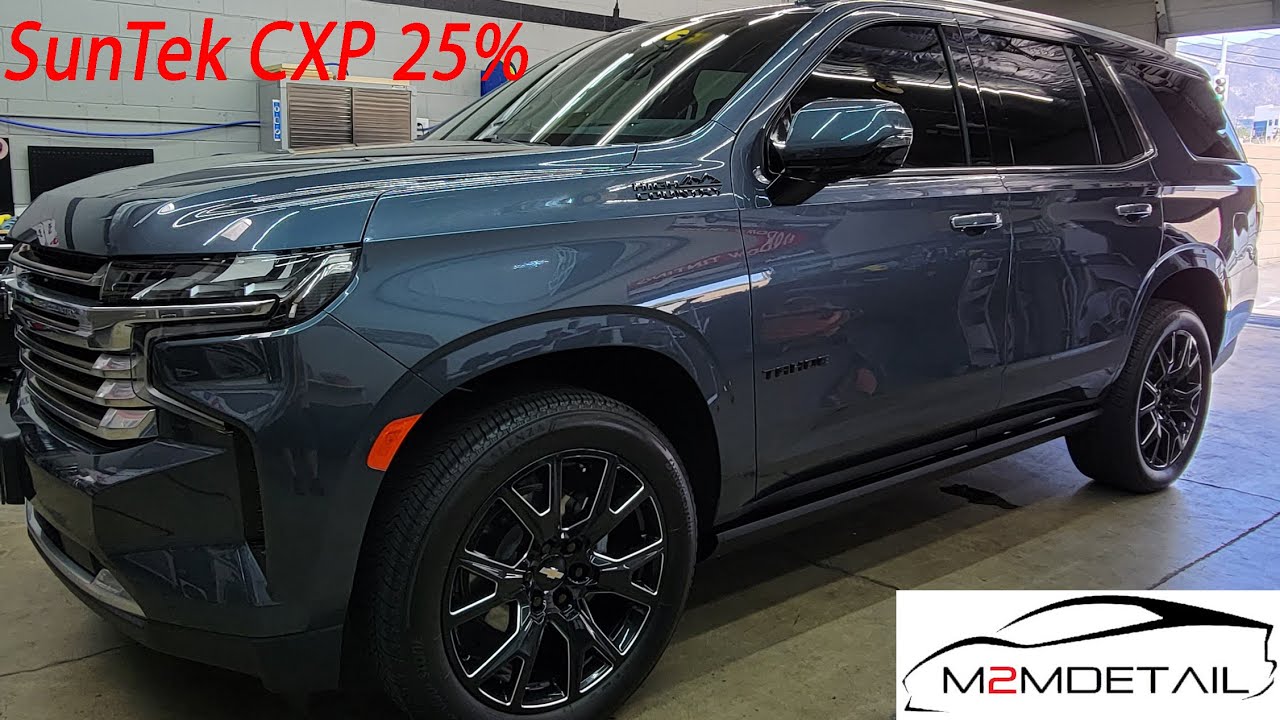 2021 Tahoe Window Tint (Front Two Doors) SunTek CXP 25% - YouTube
