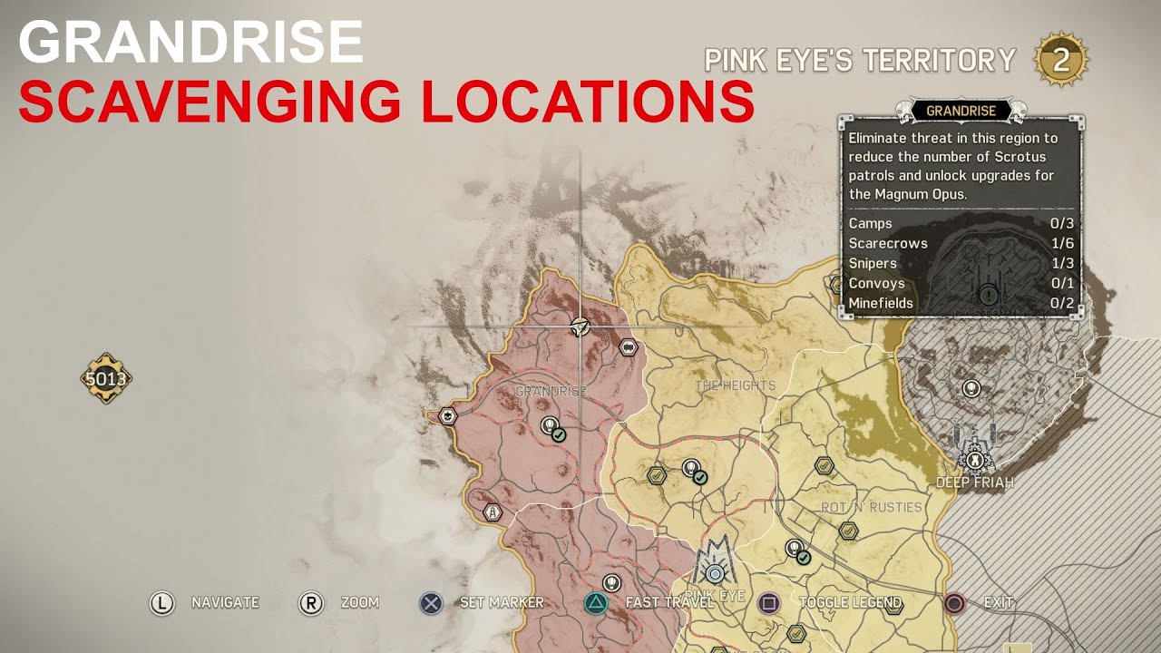 Mad Max | Pink Eye's territory (Grandrise) | Scavenging Locations - YouTube