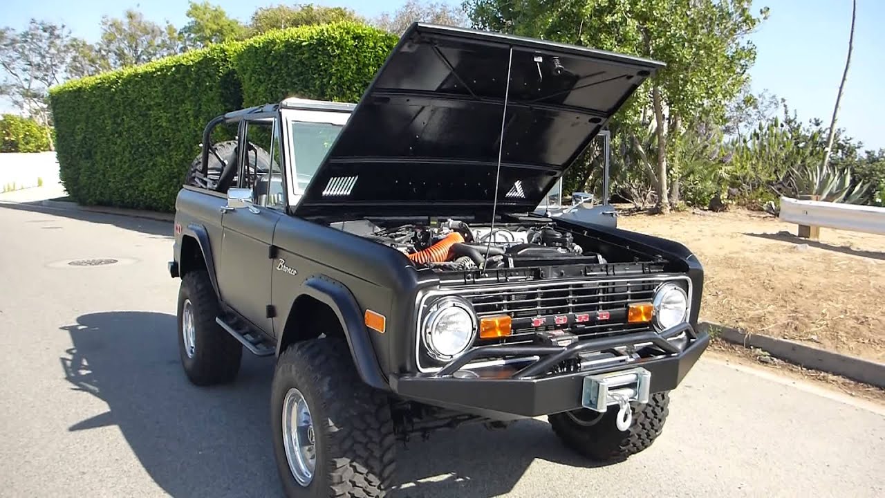 Rocky Roads '73 Matte Black Fuel Injected Custom Vintage Bronco - YouTube