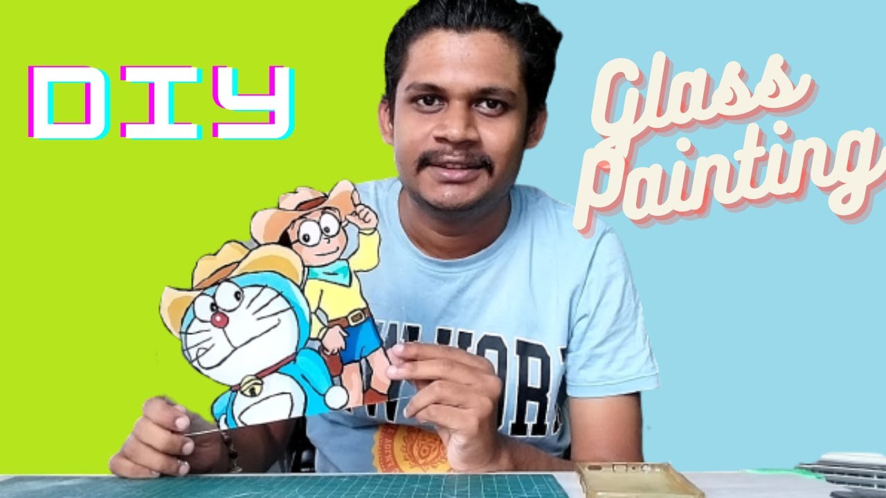 Doraemon Glass Painting Tutorial - YouTube