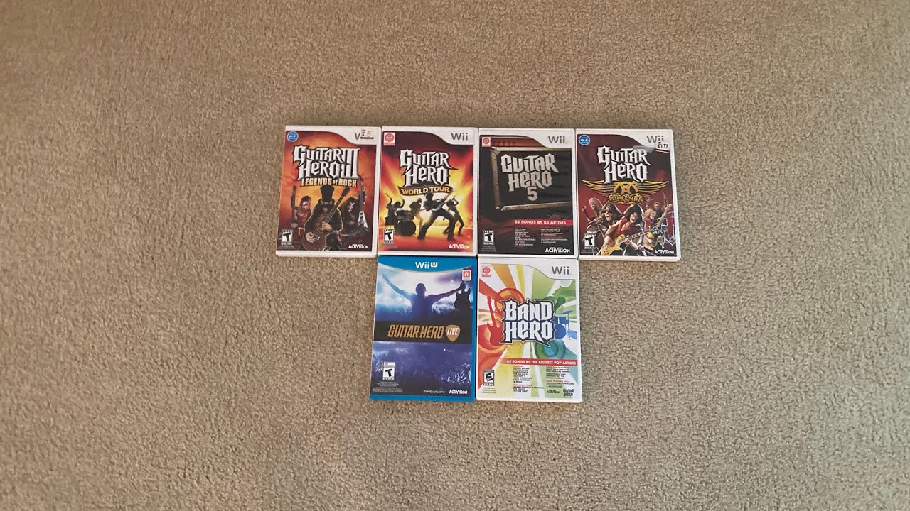 My guitar hero game collection - YouTube