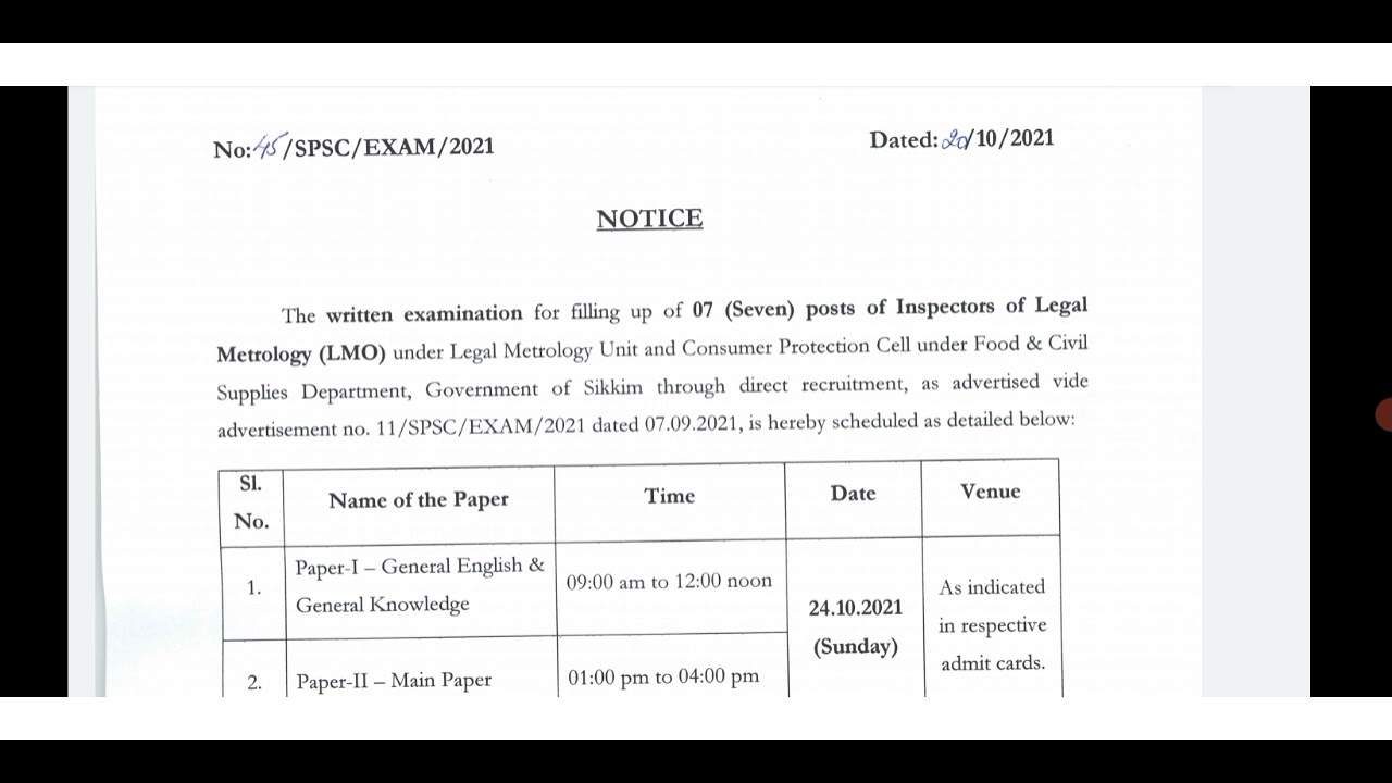 SPSC LMO WRITTEN EXAM ADMIT CARD 2021| SIKKIM LMO ADMIT CARD 2021|SPSC ...