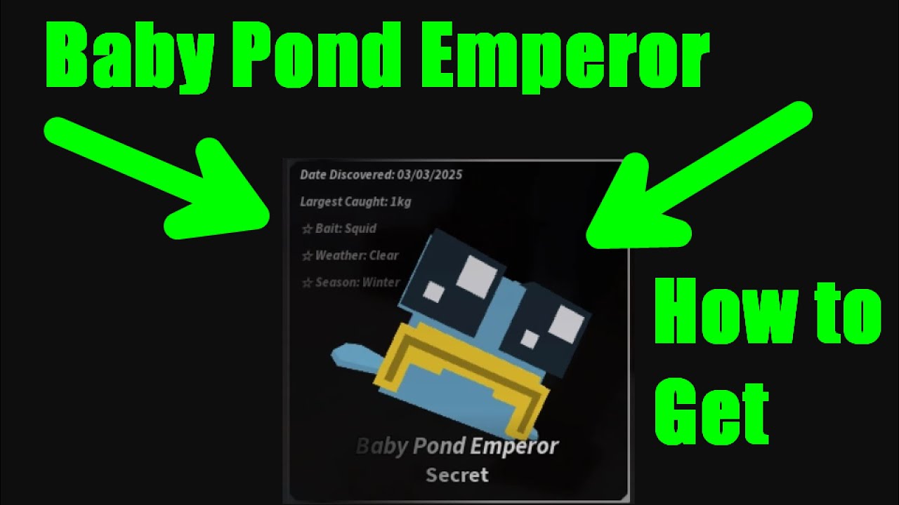 How to get BABY POND EMPEROR "SECRET" in Fisch! (Roblox Fisch Baby Pond ...