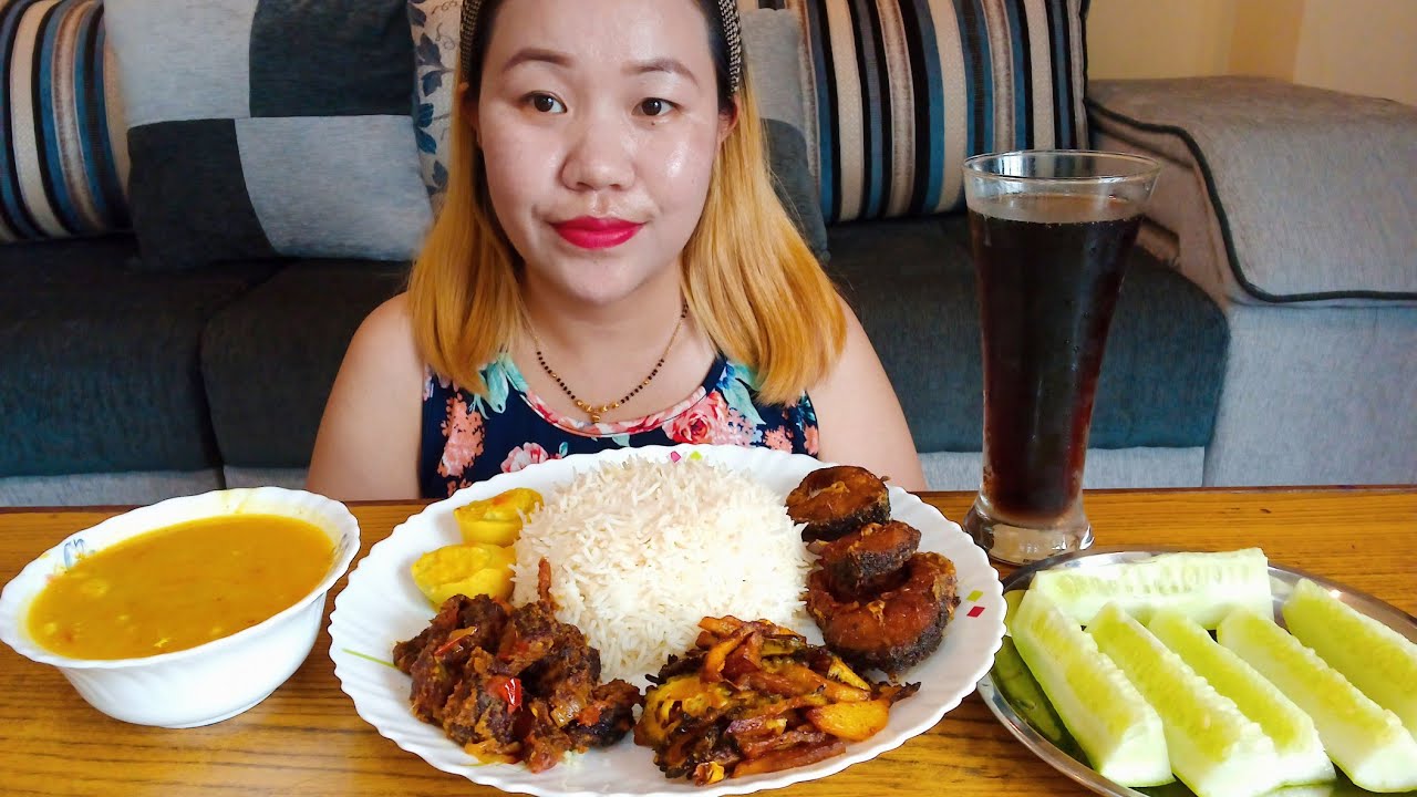 Nepali Khana dal, bhat, buff sukuti, Fish fry, titekarela, salad ...