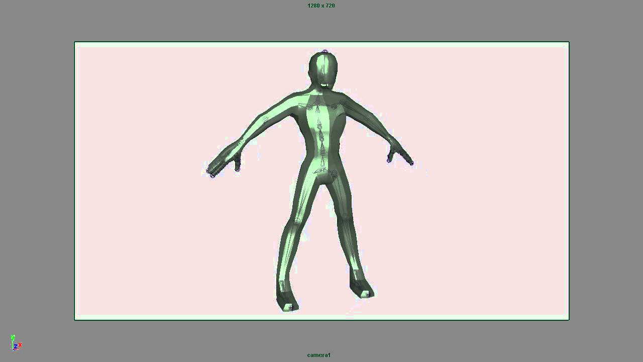 simple biped model and skeleton - YouTube