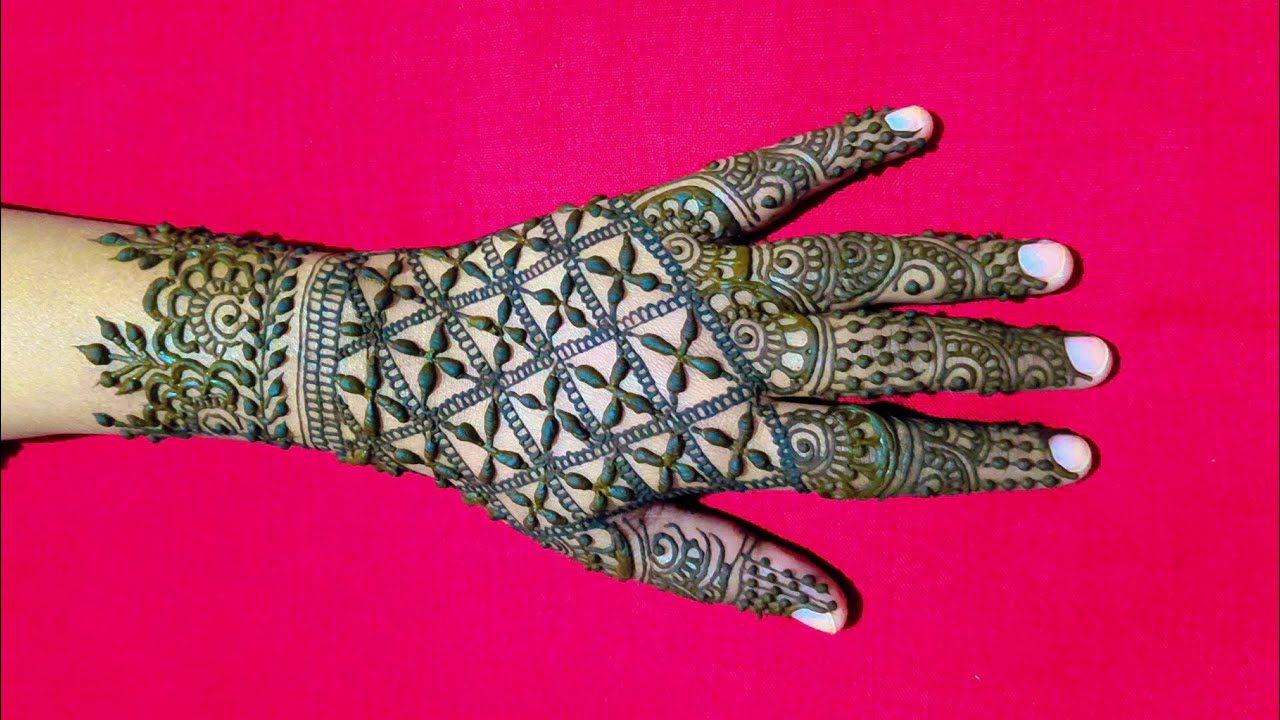 How to draw bridal jaal mehndi design l Popular jaal mehndi design l # ...