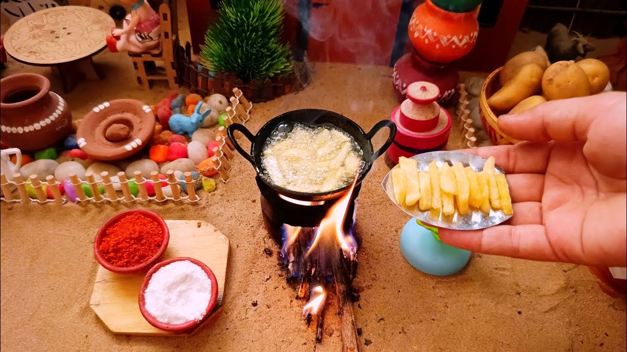 Miniature French Fries Recipe | Miniature Cooking | Quick Crispy French ...