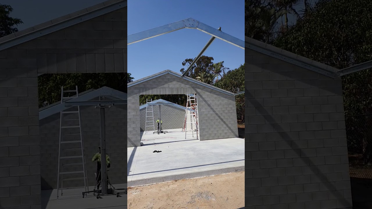 Sheds. Another custom design shed using bessa block core filled frame ...