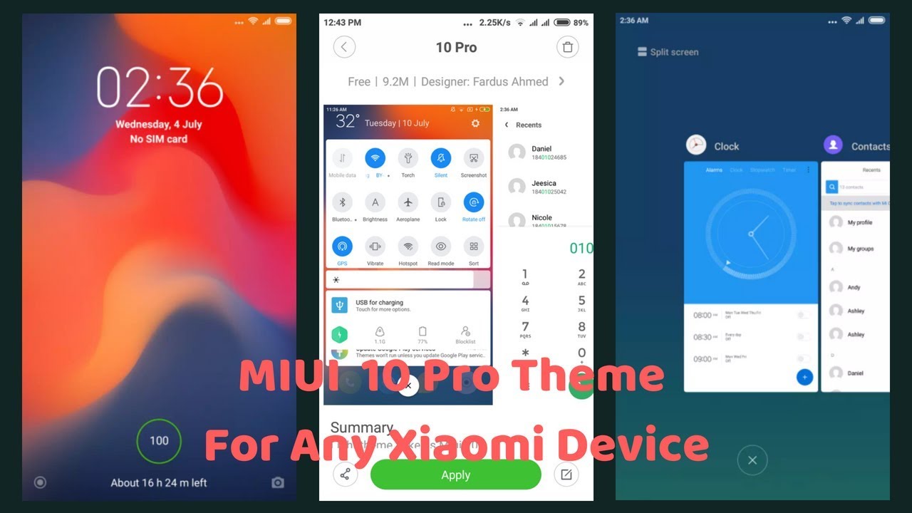 MIUI 10 Pro Theme For Any Xiaomi Device - YouTube