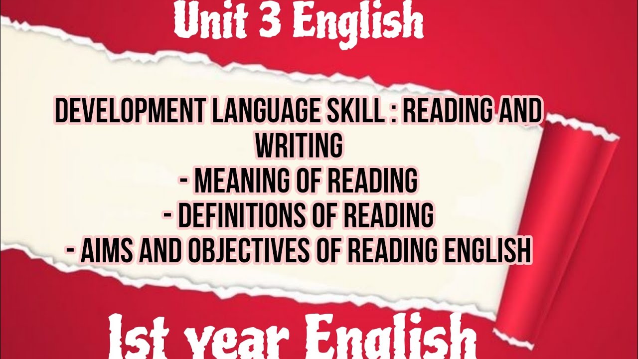 unit 3 developing language skills reading & writing Ist yr d.el.ed #bed #deled #pedagogylearning ...