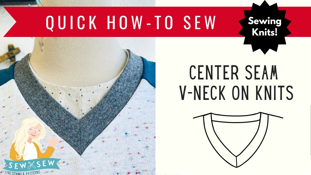 How to Sew Center Seam V-Neck - YouTube