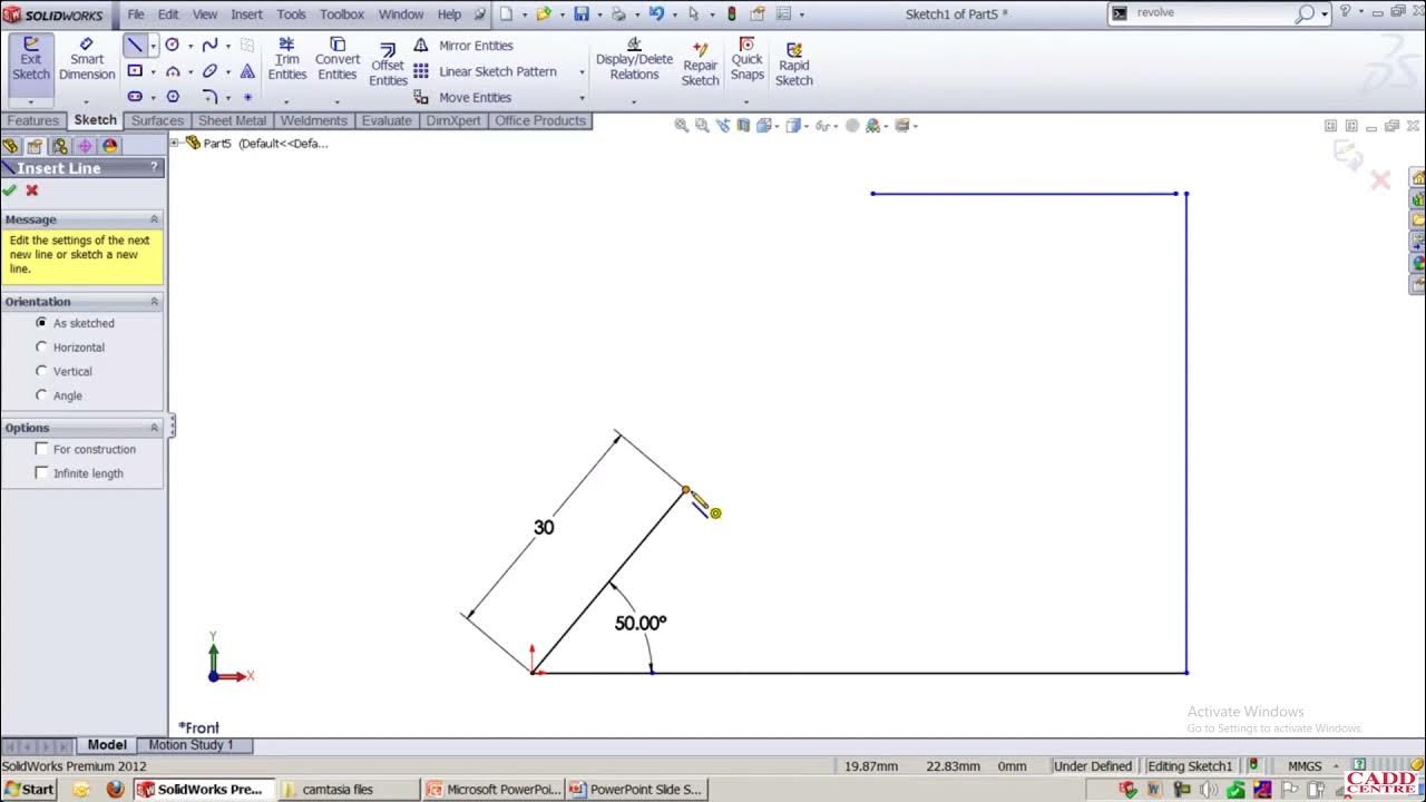 Line Command - Drawing Tools | Solidworks | Mechanical Engineering | BK Engineering - YouTube