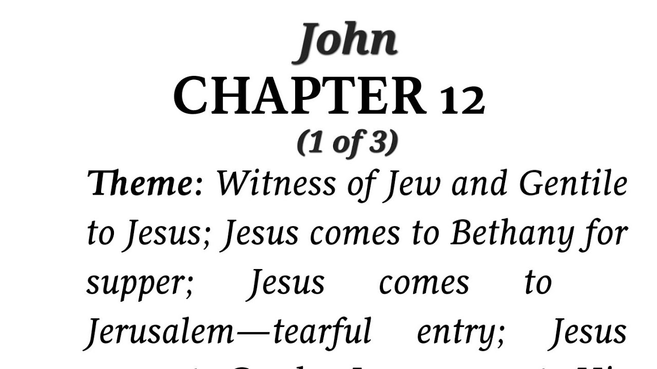 John Chapter 12 (Bible Study) (1 of 3) - YouTube