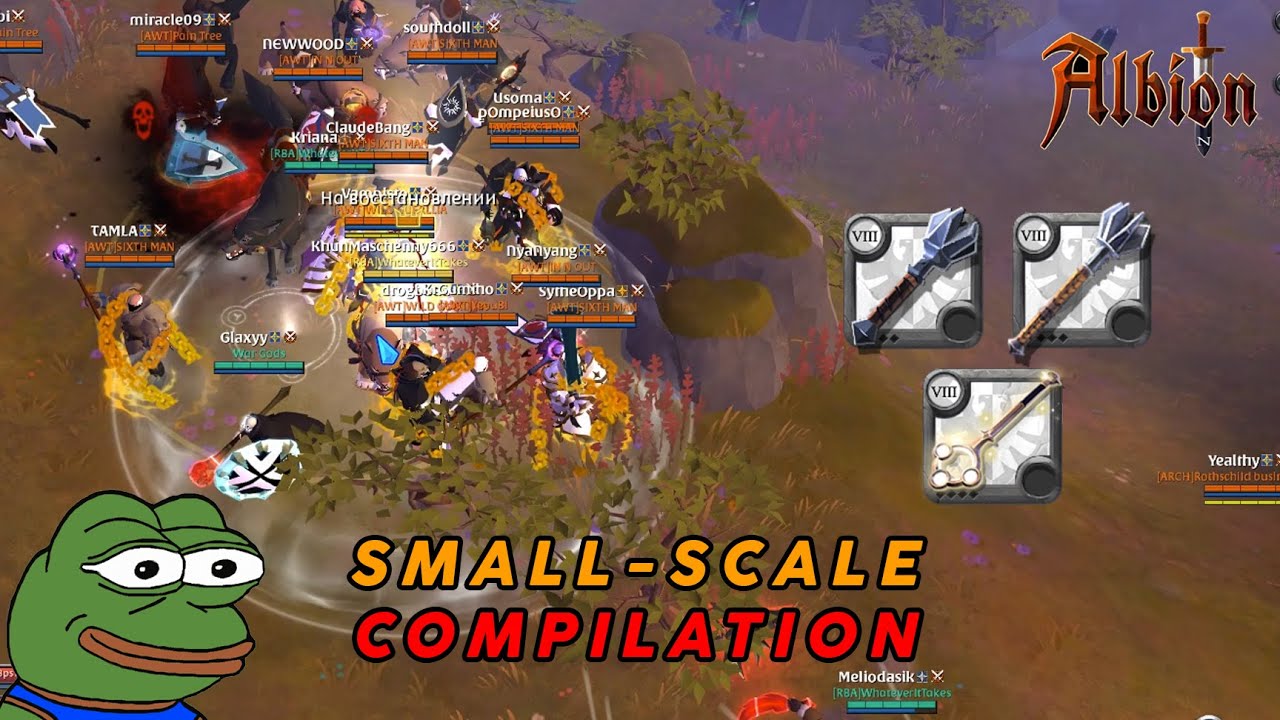 Small-Scale PVP | MONKEY TEAM | 1H & Heavy Mace & Hallowfall | Albion ...