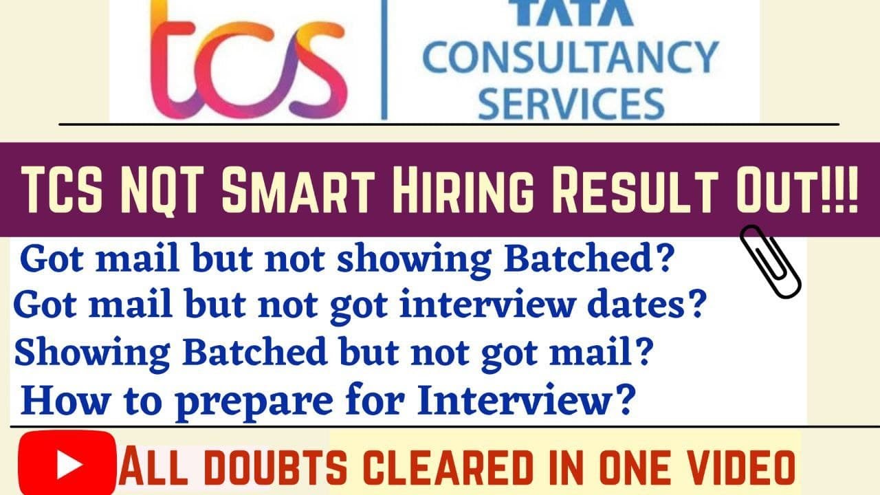 TCS Smart Hiring Results Out!!||Got mail but not Batched||Got Selection ...