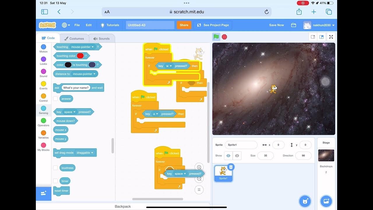 How to make movement key on scratch - YouTube