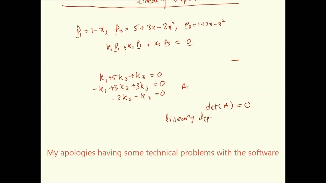 Elementary Linear Algebra Lecture 26 - General Vector Spaces (part 4 ...