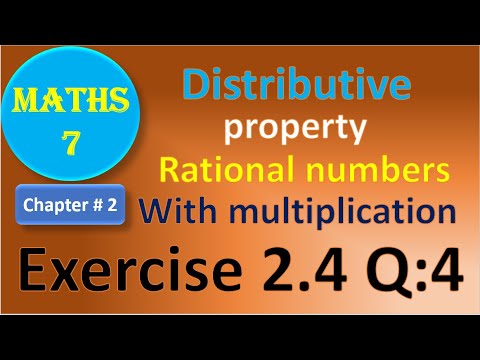 maths class 7 exercise 2.4 Q: 4 distributive property of rational ...