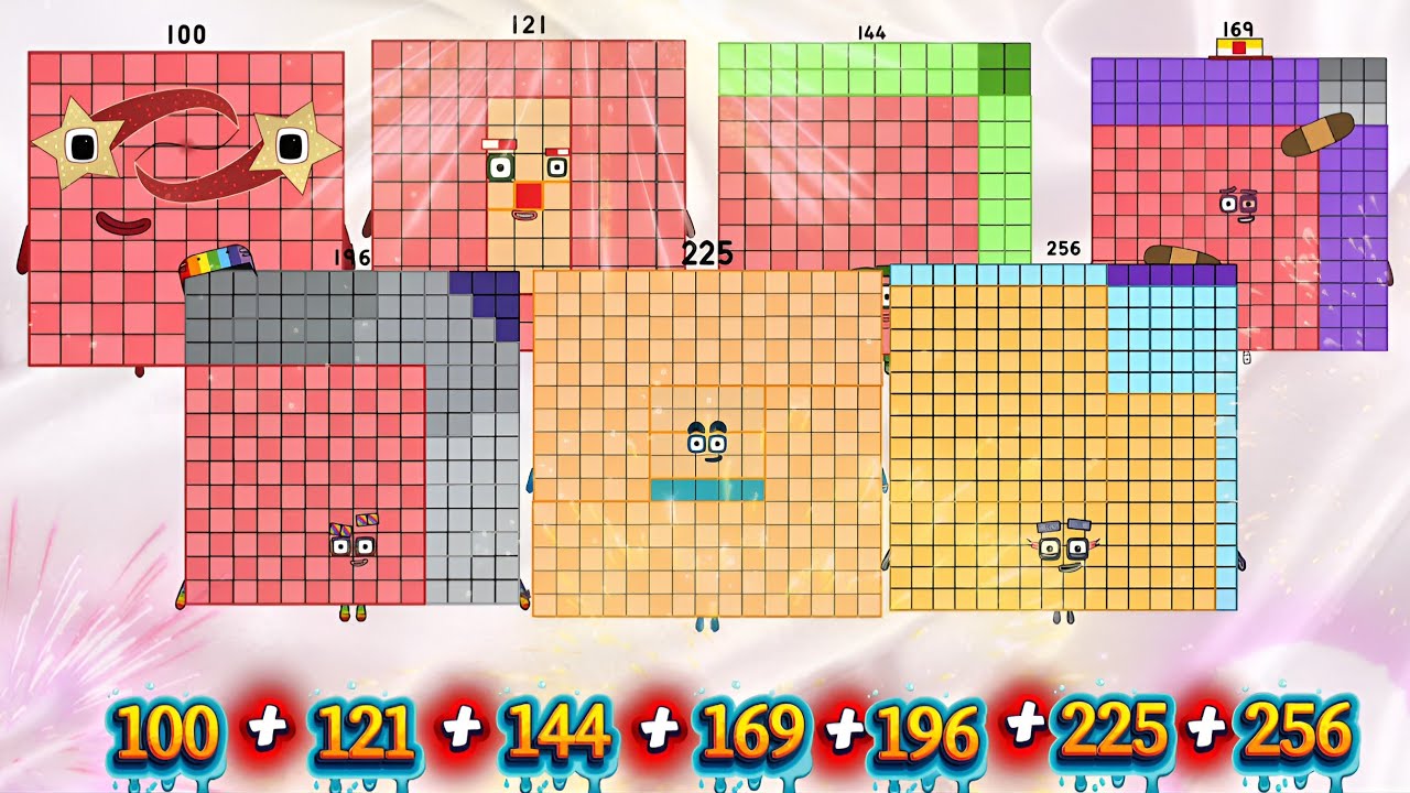 SEVEN SQUARE NUMBERBLOCKS ADDITION | LEARN TO COUNT | NUMBER BLOCKS ...