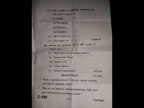BCA 5th sem 2021 Dec. || Operating System Question Paper #HPU - YouTube
