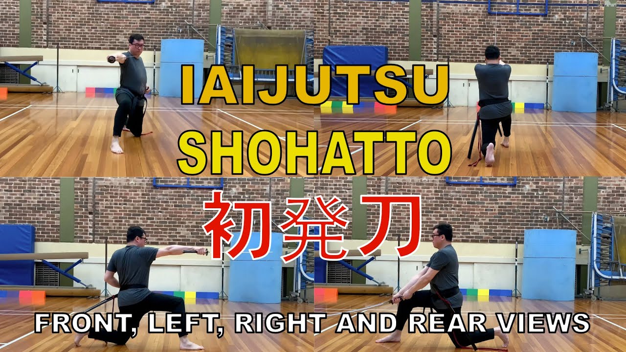 Iaijutsu / Iaido Katana Technique Shohatto (初発刀) in Front, Left, Right ...