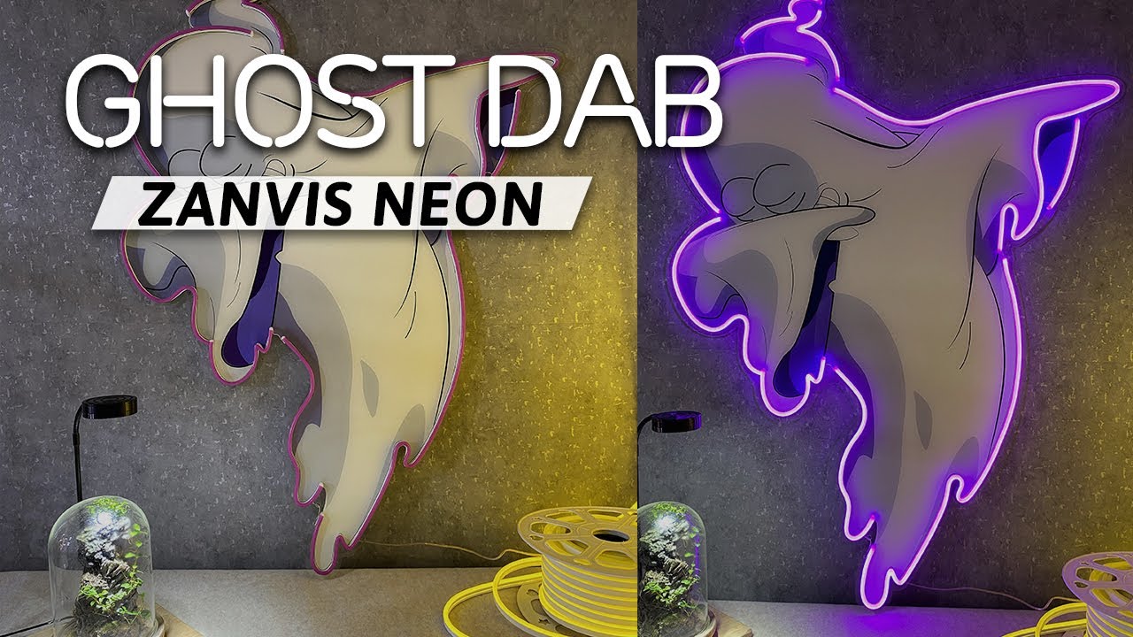 Ghost Dab Neon Sign | Custom Neon Sign - Zanvis Neon - YouTube