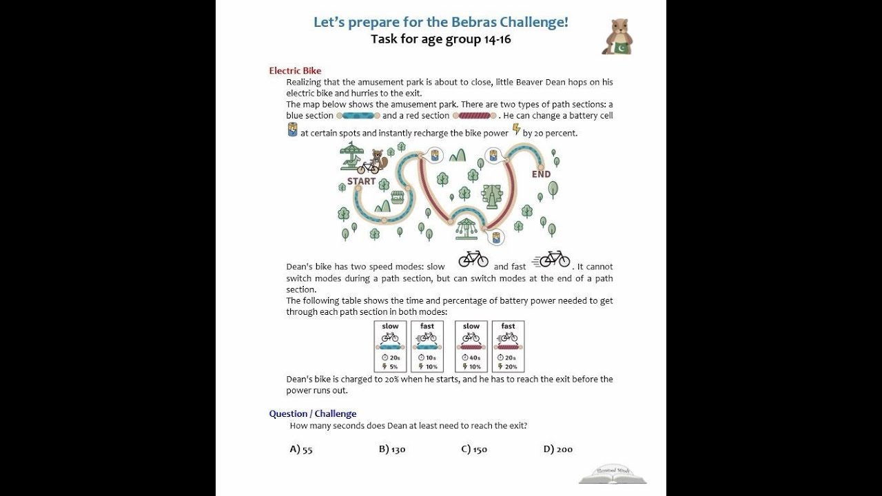 Solving Bebras Challenge 2024: Task Electric Bike (age group 14-16 ...