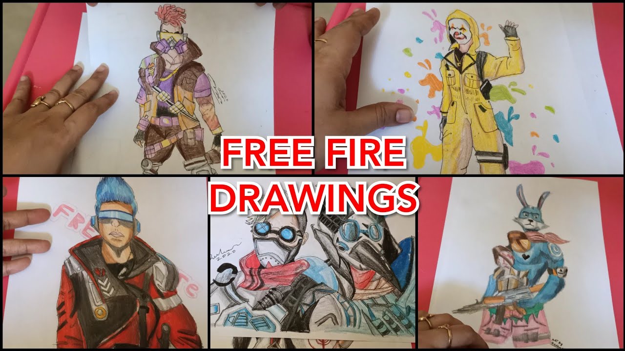 FREE FIRE DRAWING COLLECTIONS|| REVANTH LIFE STYLE - YouTube