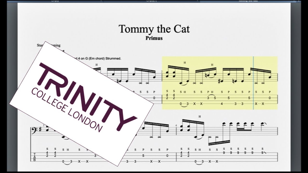 Tommy The Cat Trinity Grade 8 Bass - YouTube