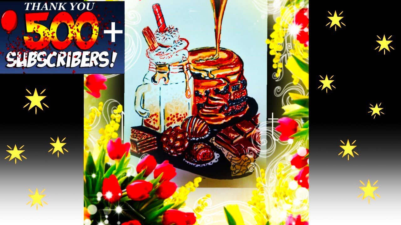 Tasty sweets Acrylic Painting Tutorial for Beginners//oil painting ...
