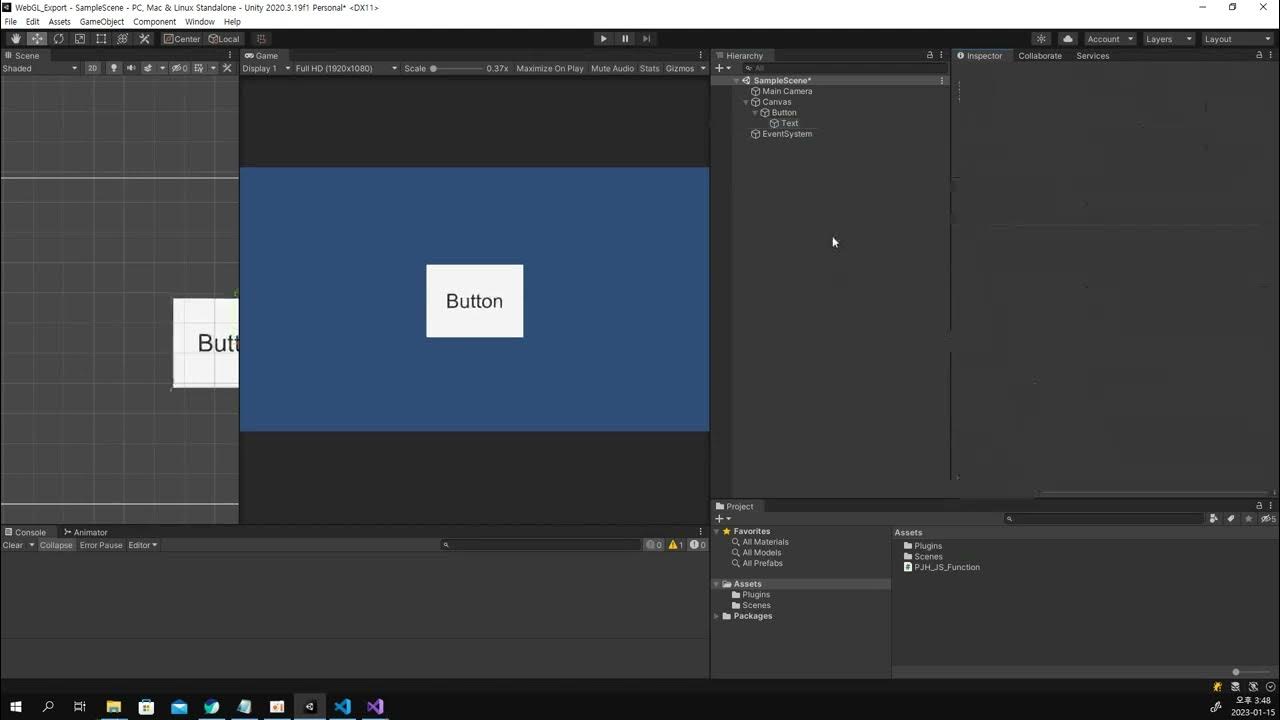 Unity Export to WebGL : Using Javascript Code(유니티 웹 포팅 JS 기능 사용 방법) - YouTube