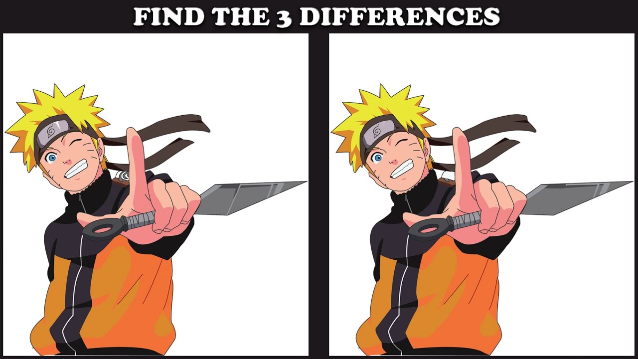 FIND THE 3 DIFFERENCES. BRAIN GAME. Naruto, Sasuke, Uchiha, Uzumaki ...