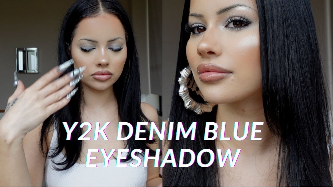 easy baby blue/ y2k inspired eyeshadow tutorial - YouTube