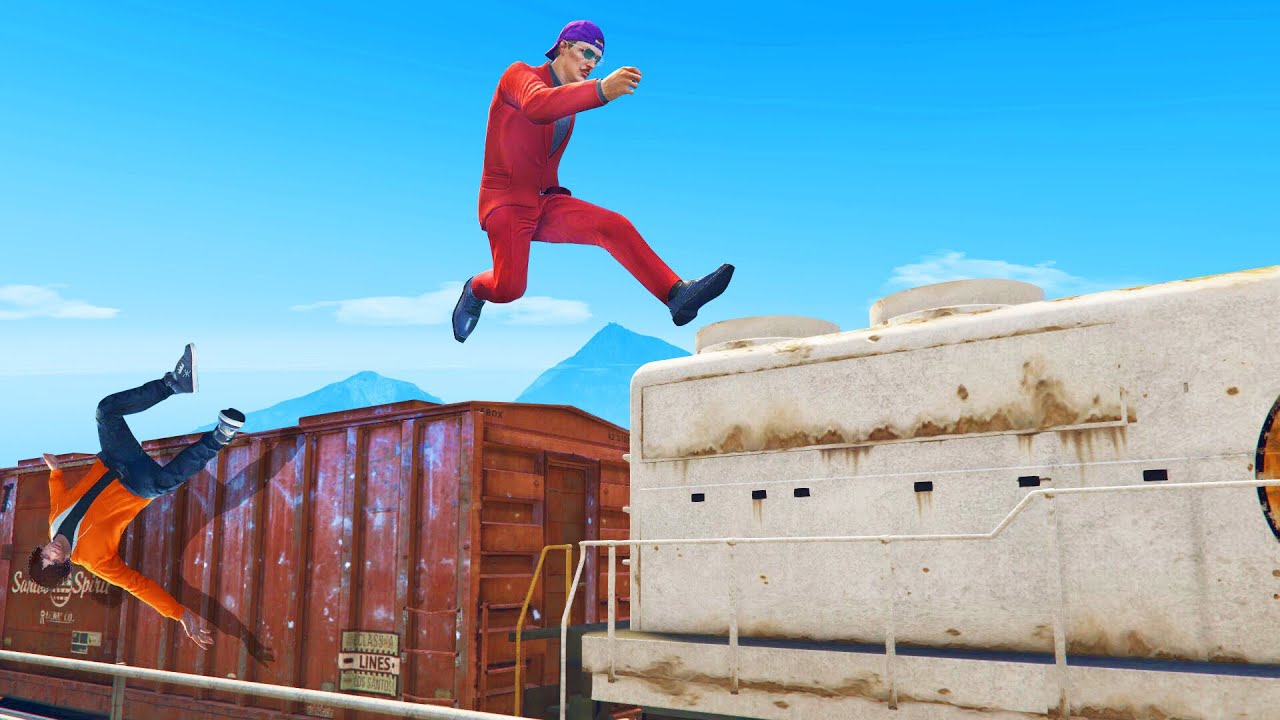 TRAIN RUNNER Parkour Challenge! - GTA 5 Funny Moments - YouTube