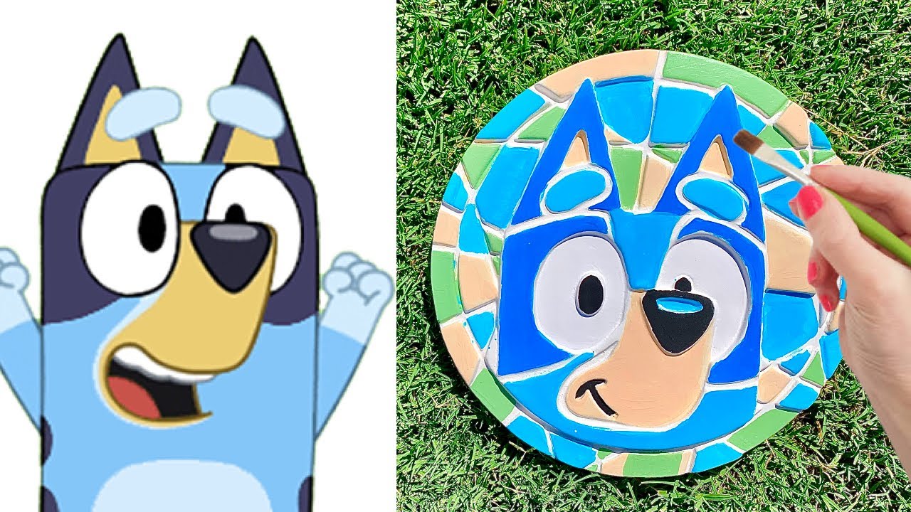 Bluey Craft Time - Stepping Stone Paint Fun! - YouTube