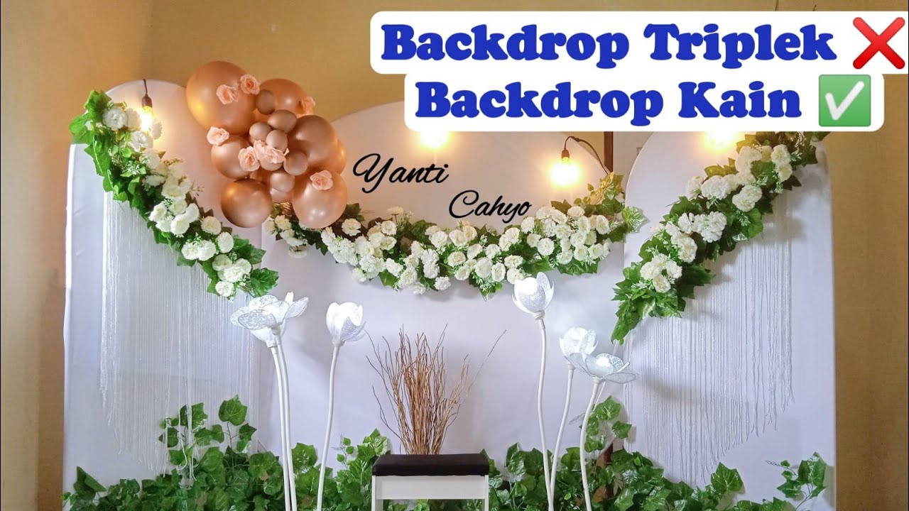 Dekorasi/Backdrop Tunangan/Akad Nikah simple, mewah, putih sejuk, by ...