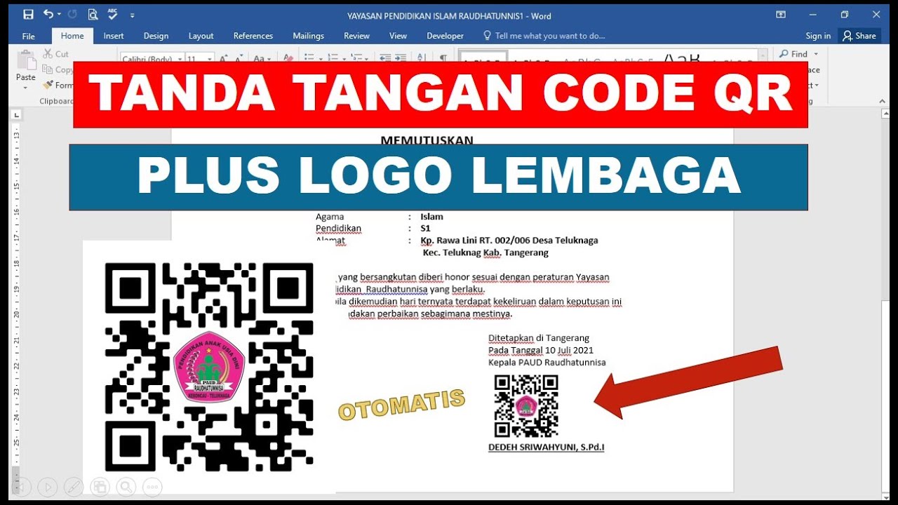 CARA MEMBUAT TANDA TANGAN QR CODE UNTUK SURAT ATAU DOKUMEN PENTING ...