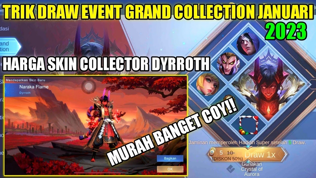 TRIK DRAW EVENT GRAND COLLECTION JANUARI 2023!! HARGA SKIN COLLECTOR ...