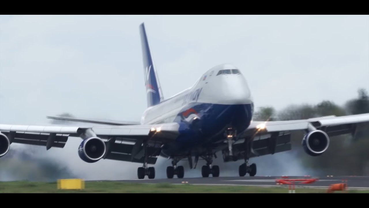 Hard landing - Airbus a380, Boeing 747 - YouTube