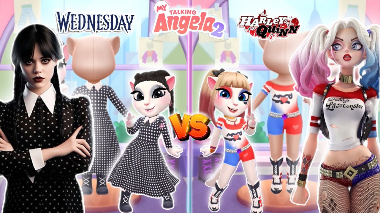 My Talking Angela 2 || Wednesday vs Harley Quinn | New Update ...