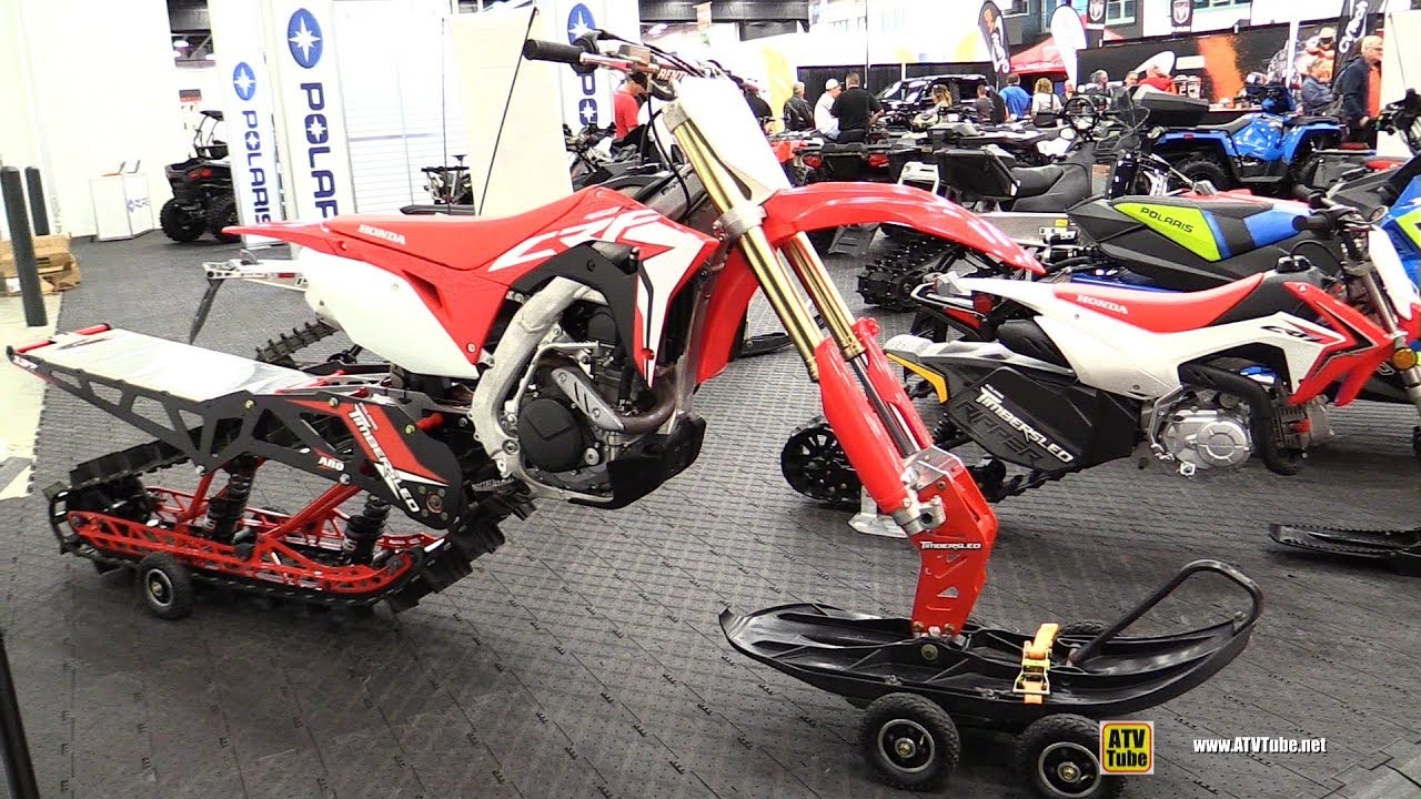 2018 Honda CRF 450R with Timbersled Aro Snow Trail Kit - Walkaround ...