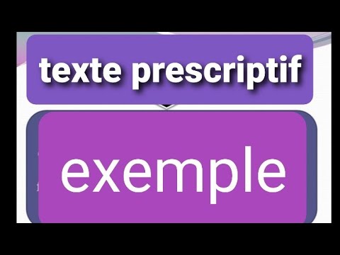 exemple de texte prescriptif - YouTube
